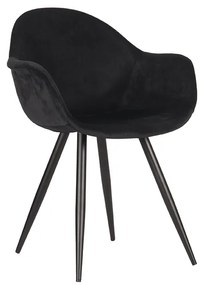 LABEL51 Černá sametová jídelní židle Slifro