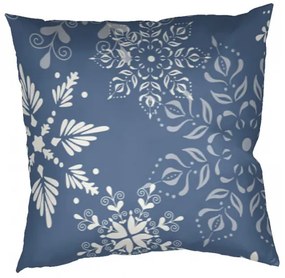 Dadka Povlak na polštář krep Snowflakes šedomodré  50x70 cm
