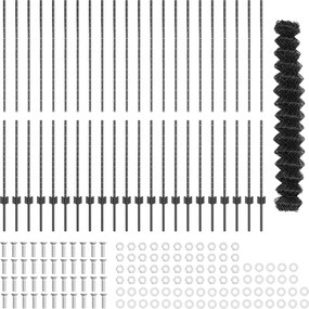 Plot s řetězovým odkazem a sloupkem 25 x 1,6 m Šedá Síťovina 3336284