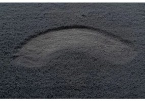 Kulatý koberec BUNNY antracit, imitace králíčí kožešiny velikost kruh 140 cm | krásné koberce cz