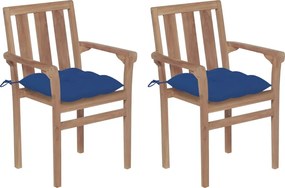 vidaXL Zahradní židle 2 ks podušky masivní teakové dřevo [3062234] Barva: krémová