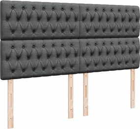 Box spring postel s matrací tmavě šedá 200x200 cm textil 3291783