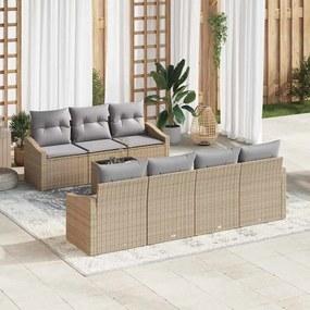 Set pohovek 8 ks Béžová a Světle šedá polyratan 3346630