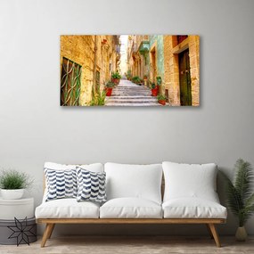 Obraz na plátně Staré Město Cesta Domy 140x70 cm