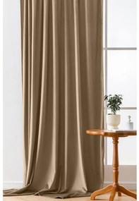 Světle hnědý zatemňovací závěs VELVET 140x250 cm Zavěšení: Kovové kroužky