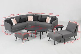 Doppler MELIA LIKA-TEX® zahradní sedací souprava šedá