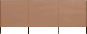 Fionshop 263215147 3dílná zástěna proti větru textil 400 x 80 cm taupe