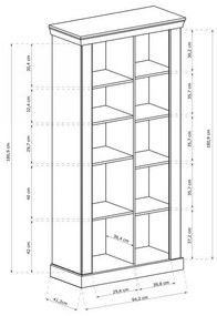 Vysoká vitrína AILISH - dub kraft zlatý