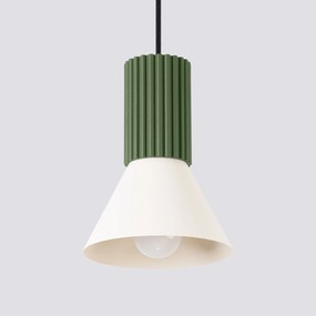 Sollux Lighting Závěsná lampa ESTRIA 1 béžová/olivově zelená