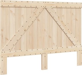 Rám postele s čelem bílý 140 x 200 cm masivní borové dřevo 3281558