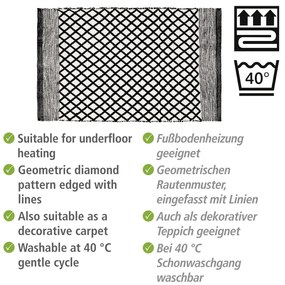 Černobílá koupelnová předložka z recyklovaného plastu 50x80 cm Tara – Wenko