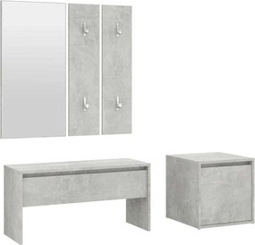 Sada nábytku do předsíně betonově šedá kompozitní dřevo 3082048