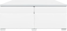 Box spring postel s matrací bílá 200x200 cm umělá kůže 3285226