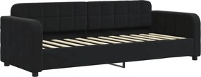 Válenda s přistýlkou a zásuvkami černá 80 x 200 cm samet 3196998