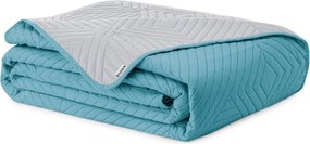 Modrý/světle šedý prošívaný přehoz z mikrovlákna 220x240 cm Softa – Restilo