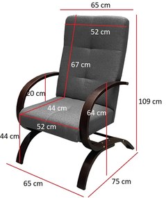 FALCO Křeslo Fima šedá/ořech