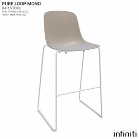 Barová židle Pure Loop Mono Barva kovové konstrukce: Matt white 30, Barva sedáku a opěradla z recyklovaného plastu: Sand IS514