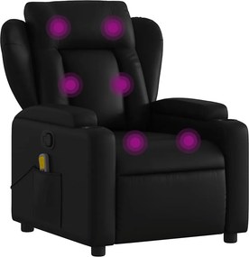 Masážní polohovací křeslo černé, umělá kůže 3205596