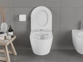 Mexen Carmen závěsné wc Rimless s toaletním Slim sedátkem z duroplastu, bílá - 30880300