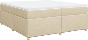 Box spring postel s matrací krémová 200x200 cm textil 3285406