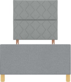 Rám postele s čelo Světle šedá 90 x 190 cm textil 3344767