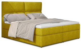 Kontinentální postel 145 cm Alyce (žlutá) (s matracemi). 1027442