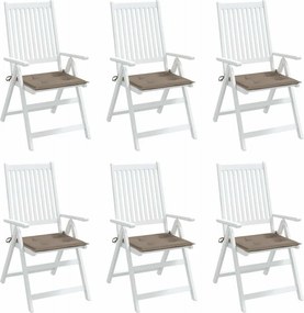 Podušky na zahradní židli 6 ks taupe 50x50x3 cm látka oxford 314055