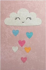 Růžový pratelný dětský koberec 100x160 cm Clouds – Mila Home