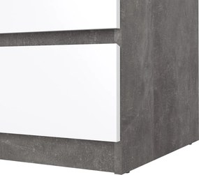 FALCO Komoda Simplicity 235 beton/bílý lesk