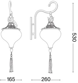Ideal Lux - Nástěnná lampa HAREM 1xE27/42W/230V mosaz