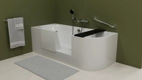 Polysan PORTAS L asymetrická vana s dvířky 170 x 75 x 60 cm levá akrylát bílá 75531