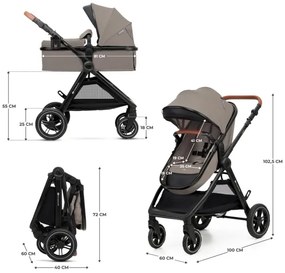 KINDERKRAFT - Kombinovaný kočárek 3v1 ESME Sand beige + autosedačka MINK PRO