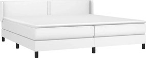 Box spring postel s matrací bílá 200x200 cm umělá kůže 3130740