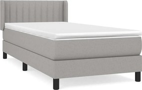 Box spring postel s matrací světle šedá 80 x 200 cm textil 3129825