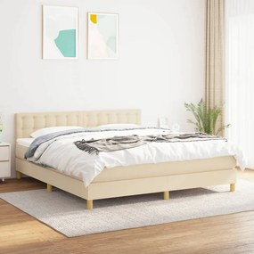 Box spring postel s matrací krémová 160x200 cm textil 3140950