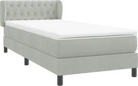Box Spring Postel s matrací Světle šedá 90x220 cm Samet 3317805