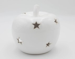 Bílý keramický svícen jablko 4759237