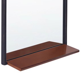 Nástěnné zrcadlo s poličkou 40 x 67 cm černé/ měděné DOMME Beliani