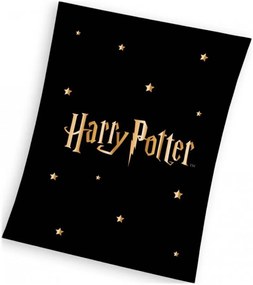 Coral fleece deka Harry Potter - motiv Gold Stars - 130 x 170 cm