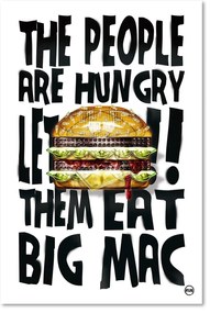 Gario Obraz na plátně Nápis a velký hamburger - Rubiant Rozměry: 40 x 60 cm
