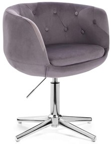 LuxuryForm DESIGN Křeslo MONTANA  VELUR na stříbrném kříži - šedé