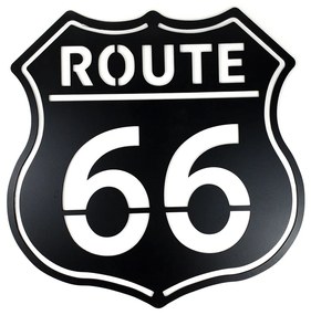 Živá Zeď Dřevěná nástěnná dekorace Route 66 černá