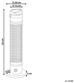 Volně stojící elektrický ohřívač na terasu 1000 W černý KRAKATOA Beliani