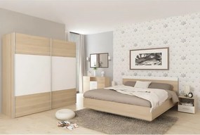 Manželská postel GABRIELA 160×200 cm, dub sonoma / bílá Kondela 0000135228