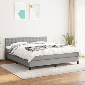 Box spring postel s matrací světle šedá 160 x 200 cm textil,  3140385