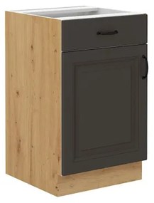 Dolní kuchyňská skříńka Retroline 50 D 1F 1S BB, Barva: dub artisan + grafit