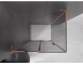 Mexen Velar L, sprchový kout s posuvnými dveřmi 100 x 120 cm, 8mm šedé sklo, měděná matná, 871-100-120-43-65