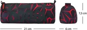 BAAGL Studentské pouzdro Red Polygon / 21×7x7 cm