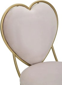 Designová jídelní židle Heart světle růžová/zlatá