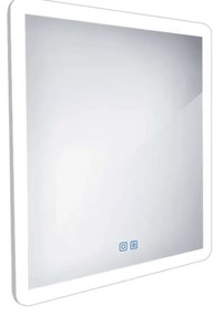 Nimco - Zrcadlo s LED osvětlením, 60x60 cm, dotykový senzor, hliník ZP 19066VX